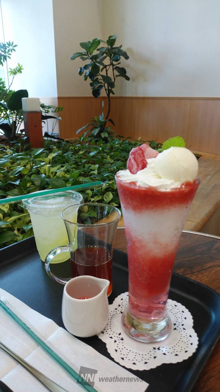 ちょっと休憩 イチゴのかき氷🍧 味変よう 東京都西多摩郡日の出町 アマビエ ウェザーニュース 