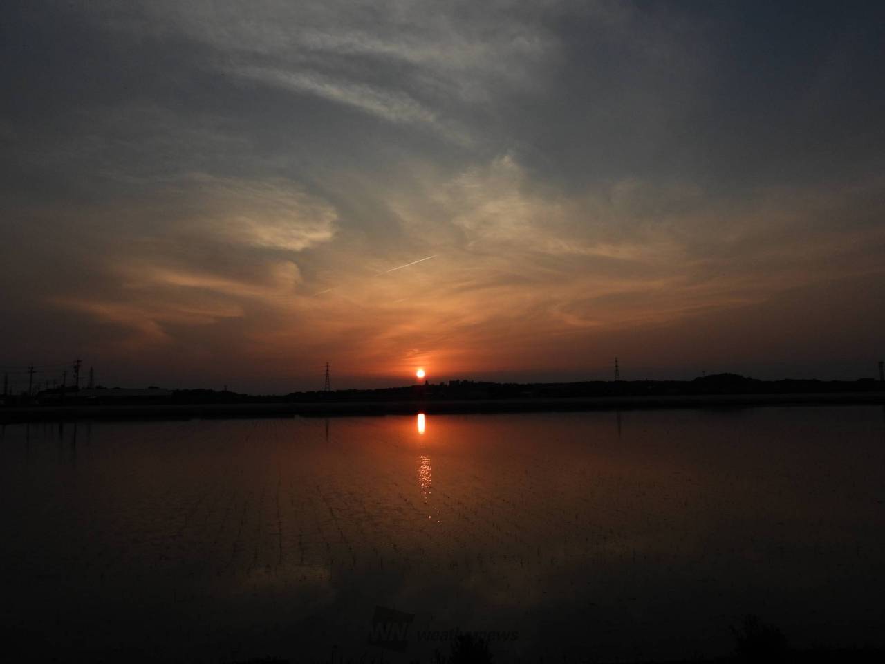 美しい夕景 18:42撮影 青空に | 福井県あわら市 | コニタン | ウェザーニュース